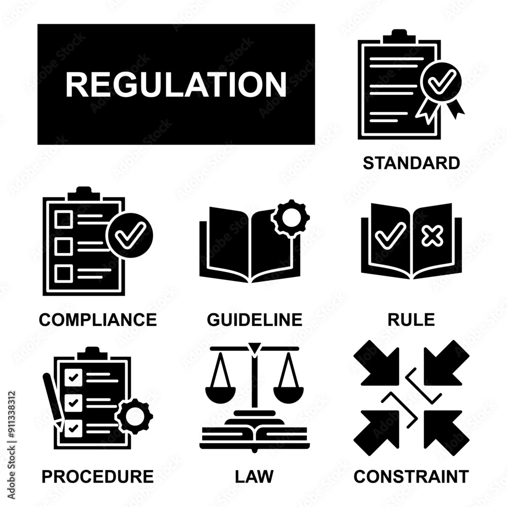 Regulation banner web icon vector illustration concept with icon of ...