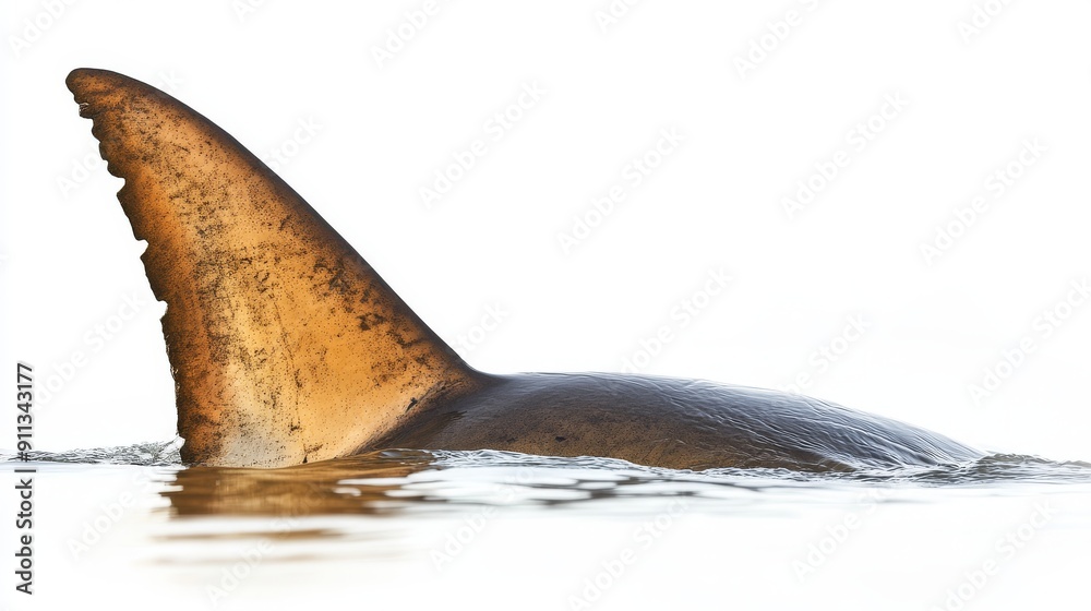 Isolated shark fin over a transparent background with dorsal fin Stock ...