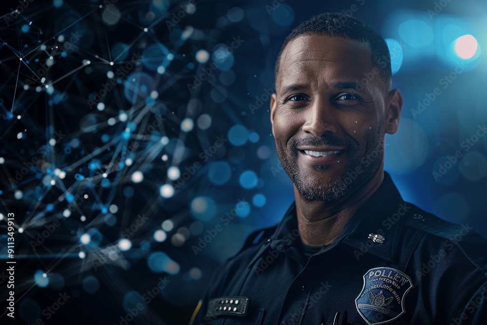 Police Officer Interaction: A high-resolution image of a police officer ...