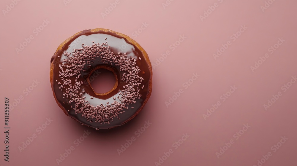 Detailed top view of a chocolate donut, showing the rich glaze and ...