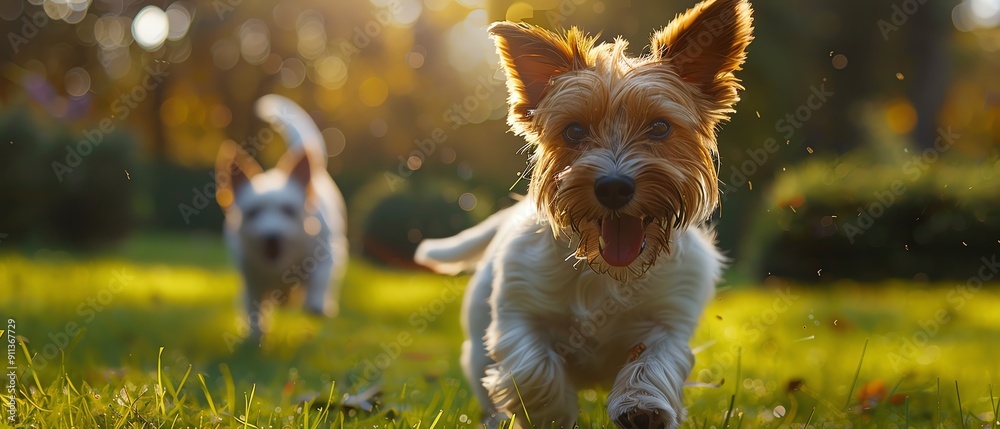 Realistic photography of dogs running at park, high resolution 8K ...