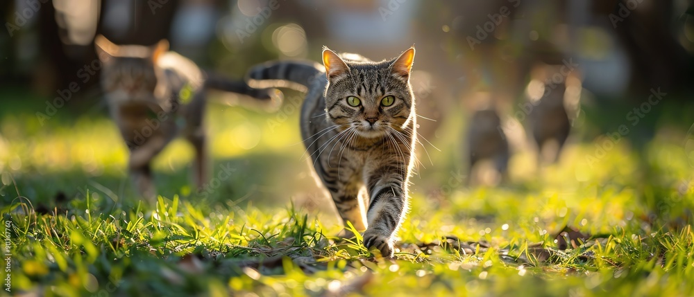 Realistic photography of cats running at park, high resolution 8K ...