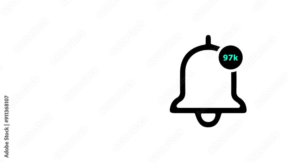 Notification Icon Rolling Number Countdown 1k to 100k .Notification ...