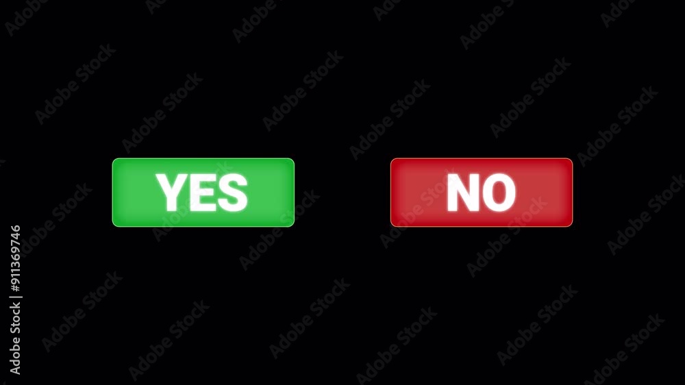 Yes or No. Animation sign lamp yes or no with glow. Isolated ...
