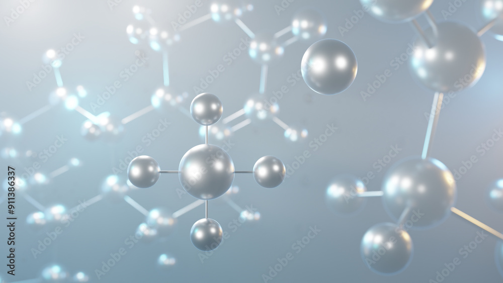 ammonium chloride molecular structure, 3d model molecule, salt ...
