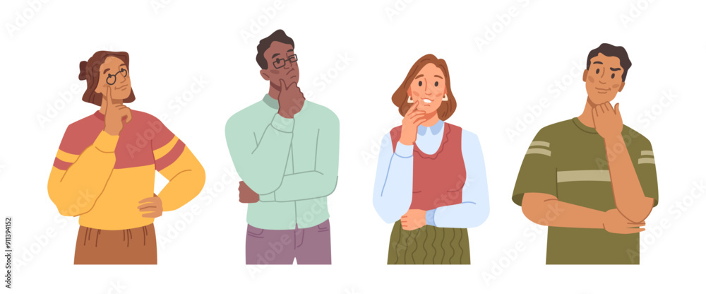 Mindset types, men and women with different thinking concepts from ...