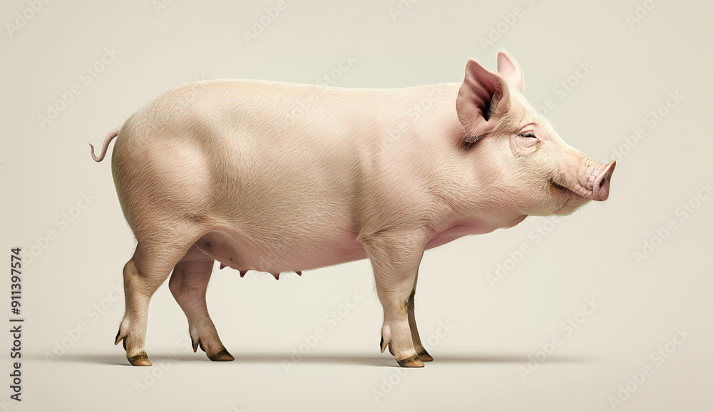 Pig, hog, boar. Vintage retro print, pig sketch vintage style drawing ...