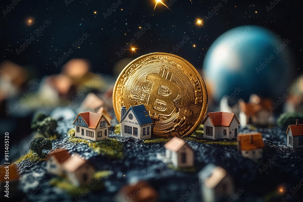 cosmic real estate development miniature planets with tiny houses ...
