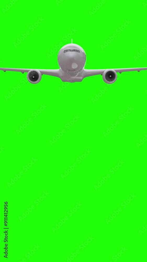 Green screen plane flying various angle. Commercial plane top, bottom ...