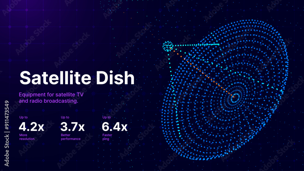 Large Satellite Dish Antenna. Digital Signal from Space. Equipment for ...