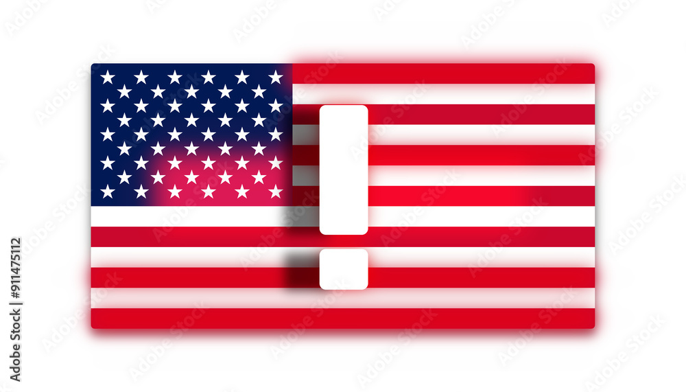 flag of the United States of America, USA, America, exclamation mark ...