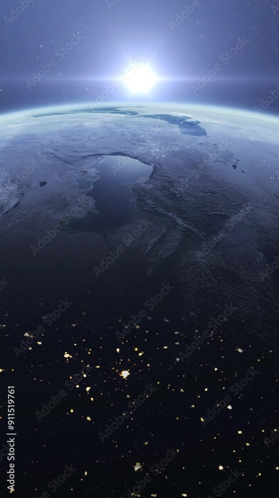 Beautiful earth planet scene. Space Zoom spinning view, Concept of ...