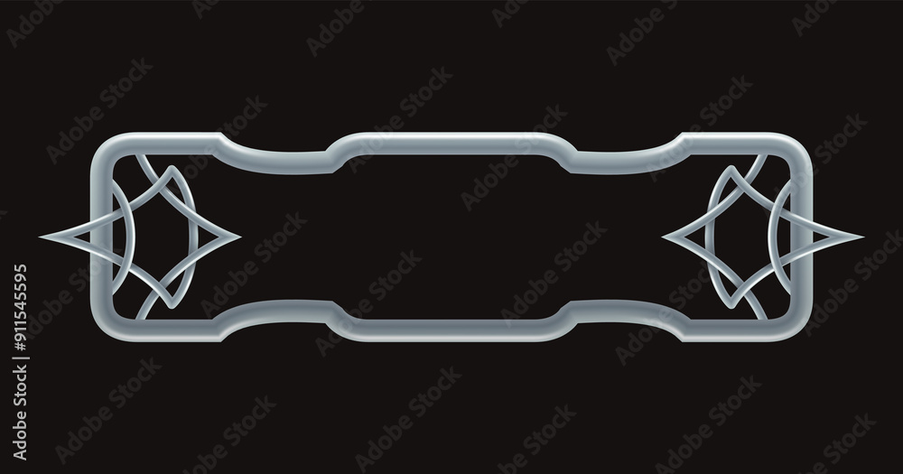 Frame medieval game ui. Metallic title banner or decorative border ...