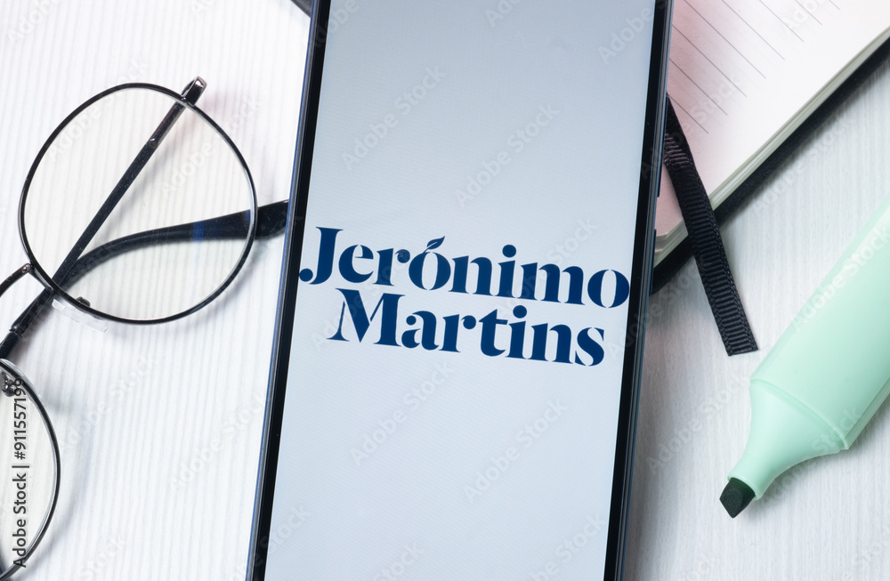 New York, USA - 1 August 2024: Jeronimo Martins Logo on Phone Screen ...