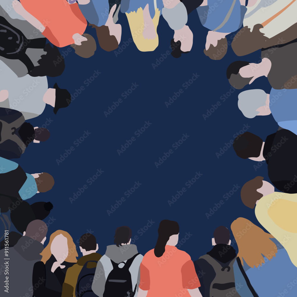 Pattern with people. A girl is walking down the street. Vector flat ...