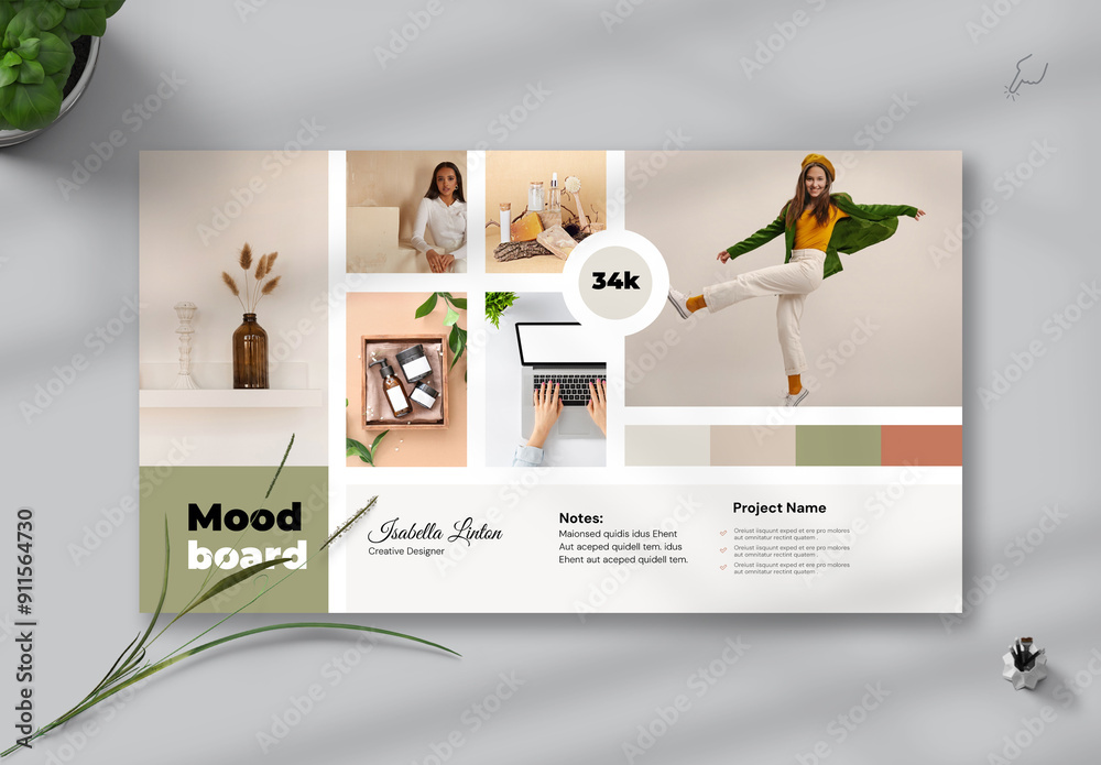 Simple Moodboard Design Layout Stock Template | Adobe Stock