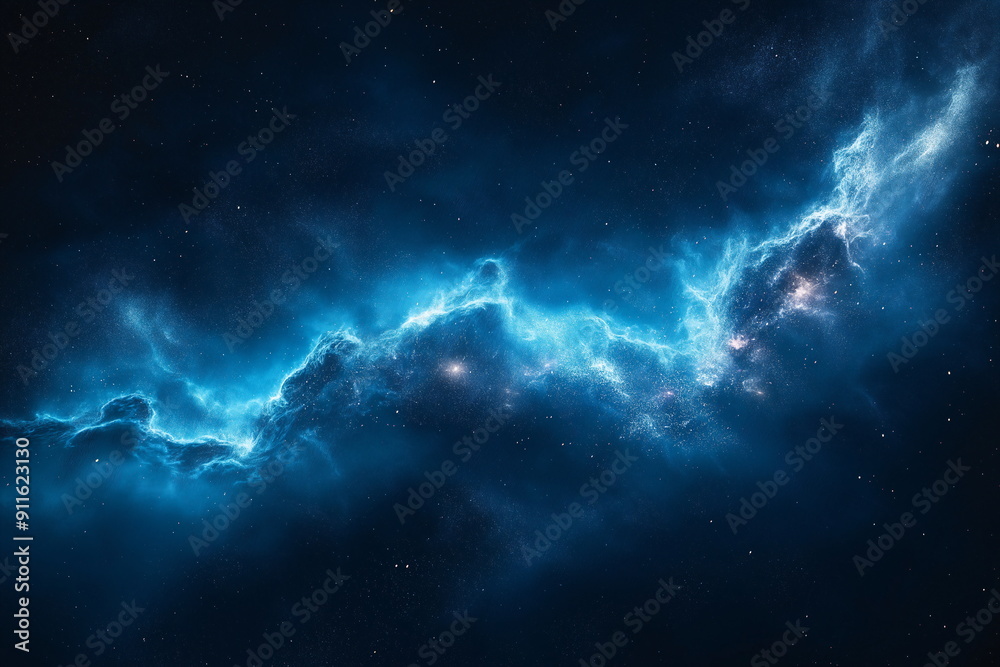Y3K cosmic nebula visualization with vibrant blue energy clouds and ...