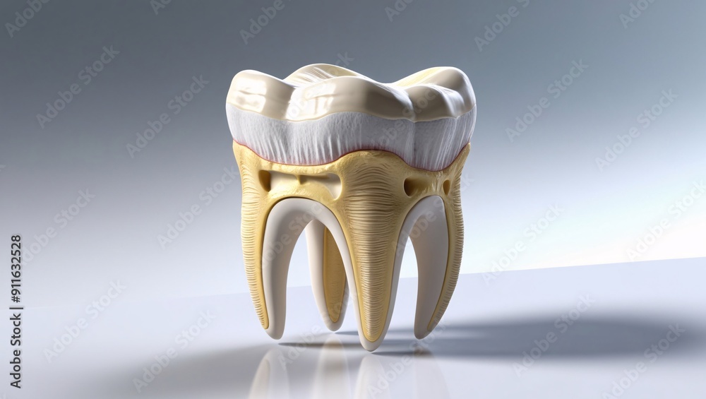 Detailed 3D model of a tooth, this design can be used for educational ...