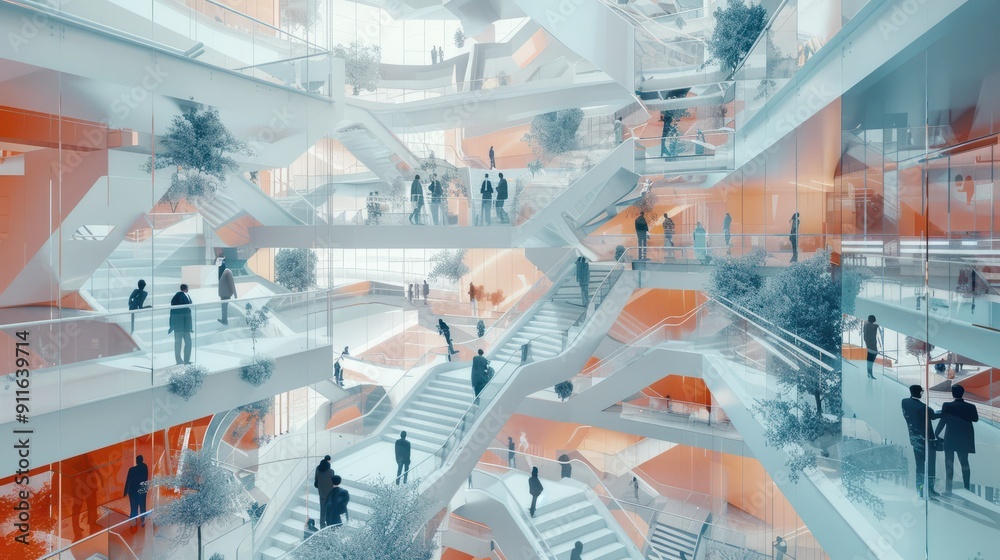 Business people working together for global company. Abstract ...