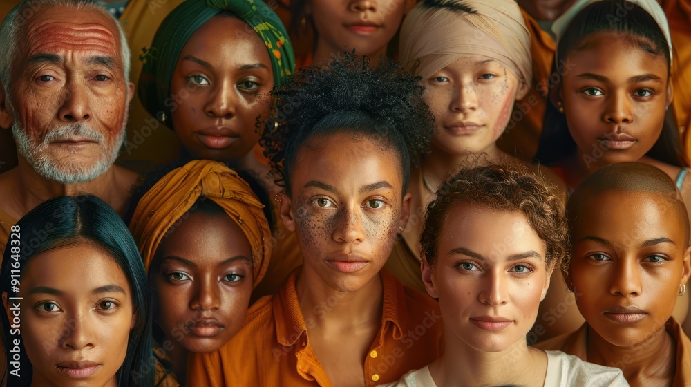 Think Earth diversity concept black, asian, and latin group of diverse ...