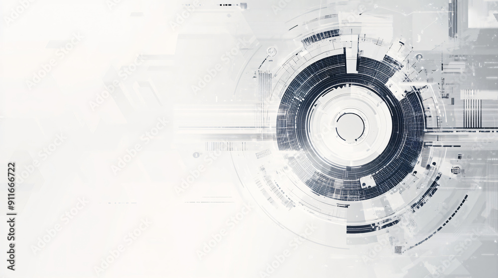 Abstract grey and white technology background with various tech ...