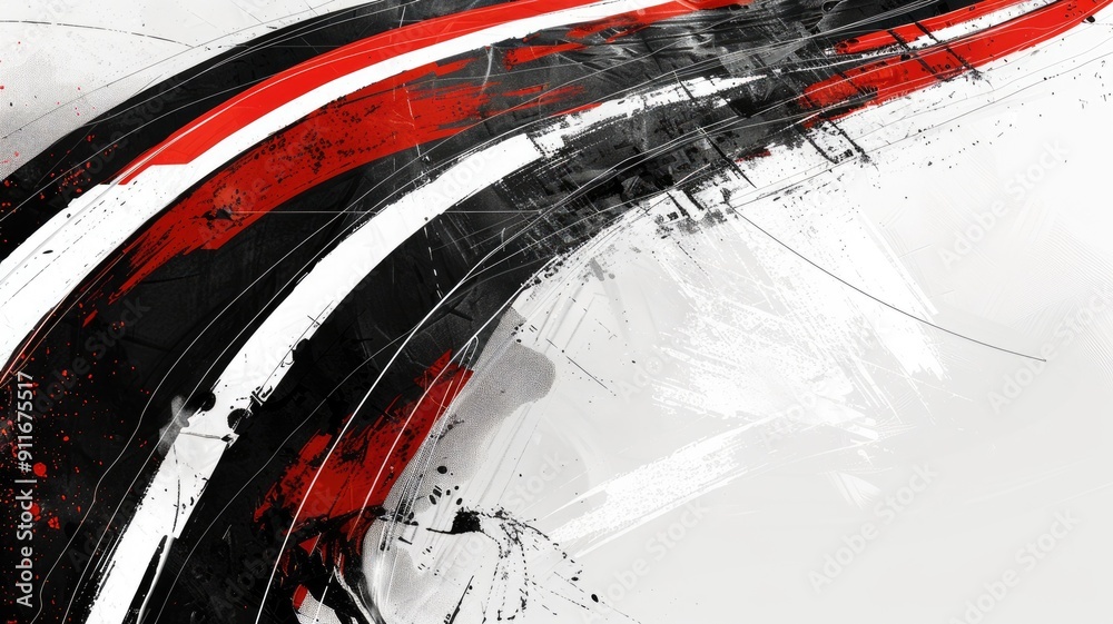Abstract red, black color wave express, emphasize energetic splashed ...