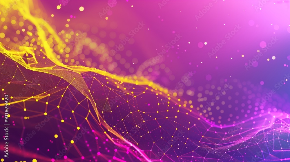 a high-tech background with a digital mesh network design in Lemon ...