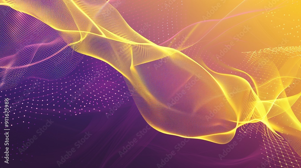 a high-tech background with a digital mesh network design in Lemon ...