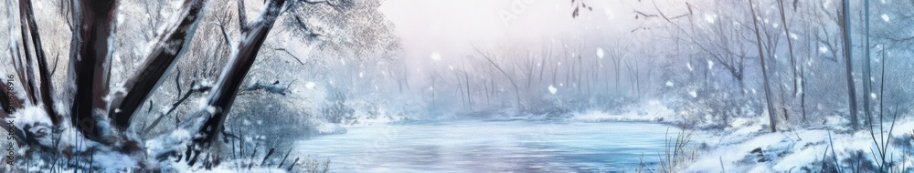 Winter's Silent Slumber: A High-Detail Hand-Drawn Illustration of Earth ...