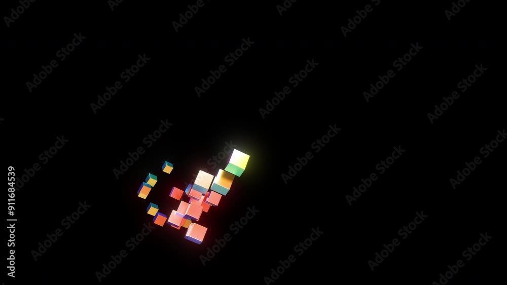 Colorful cubes animation loop, looping transition animation - 60 fps ...