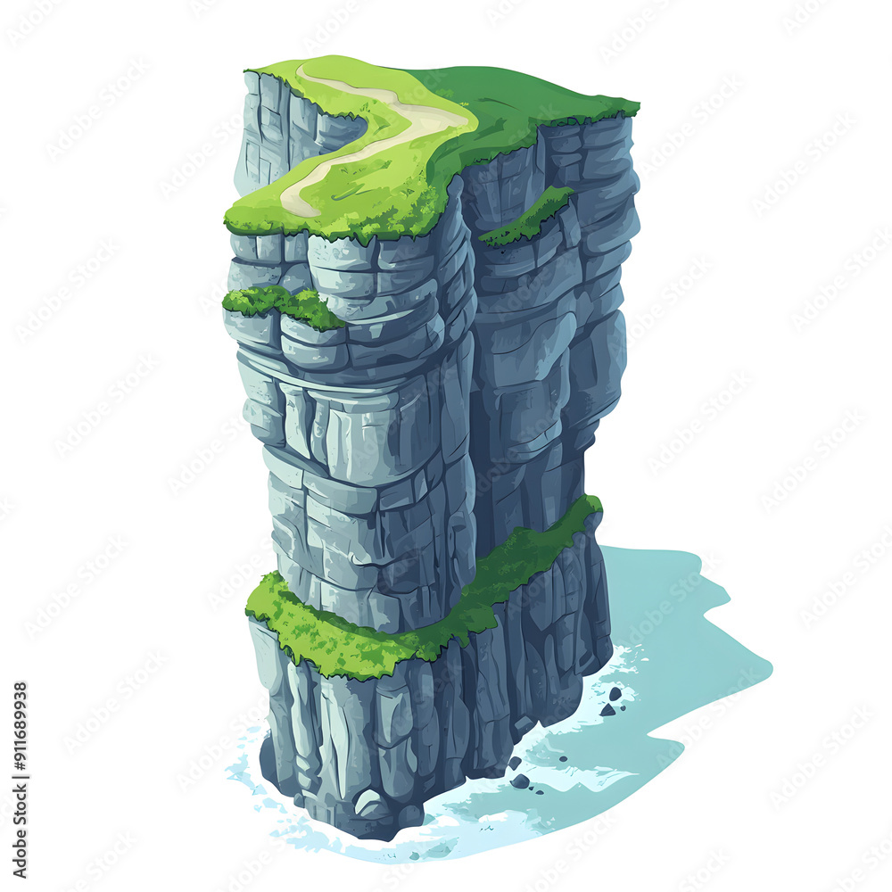 aerial parallax descends near sea stack at cliffs of moher, revealing ...