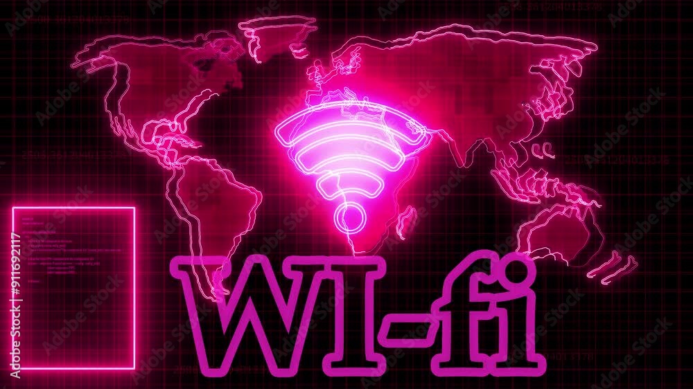 Wi-Fi wireless mobile connection and internet hotspot symbols over ...