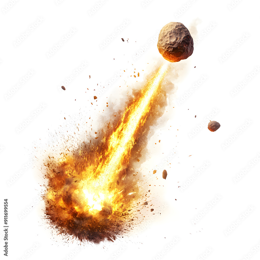 asteroid meteor comet striking earth causing an apocalyptic catastrophe ...