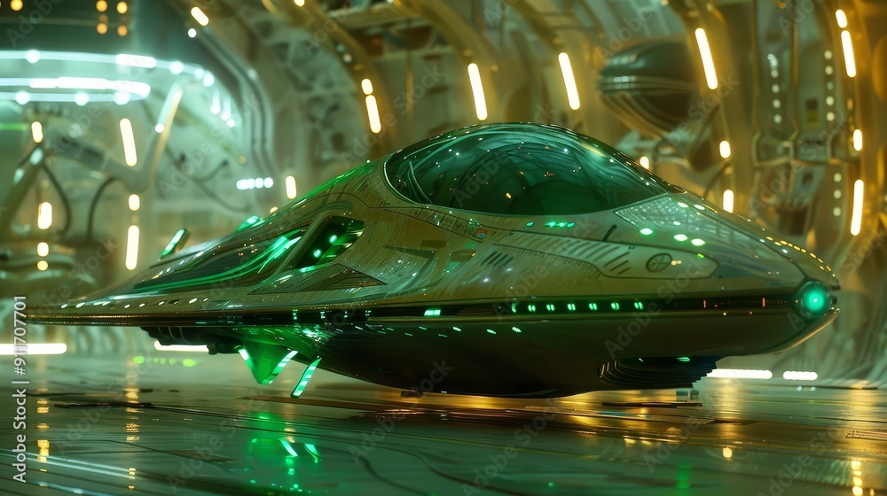 An alien fighter pilots an organically-shaped spaceship with ...