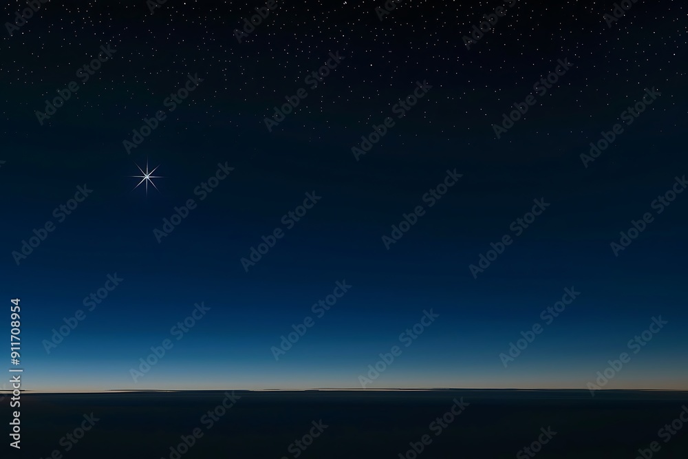 A minimalist representation of a single star in the night sky, with a ...