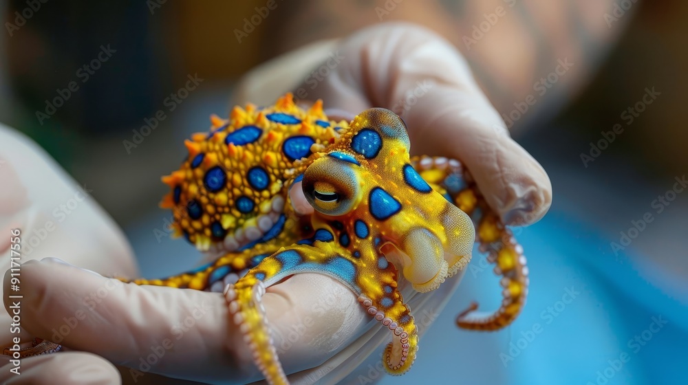 Exotic Veterinary Expertly Handling and Treating a Captivating Blue ...