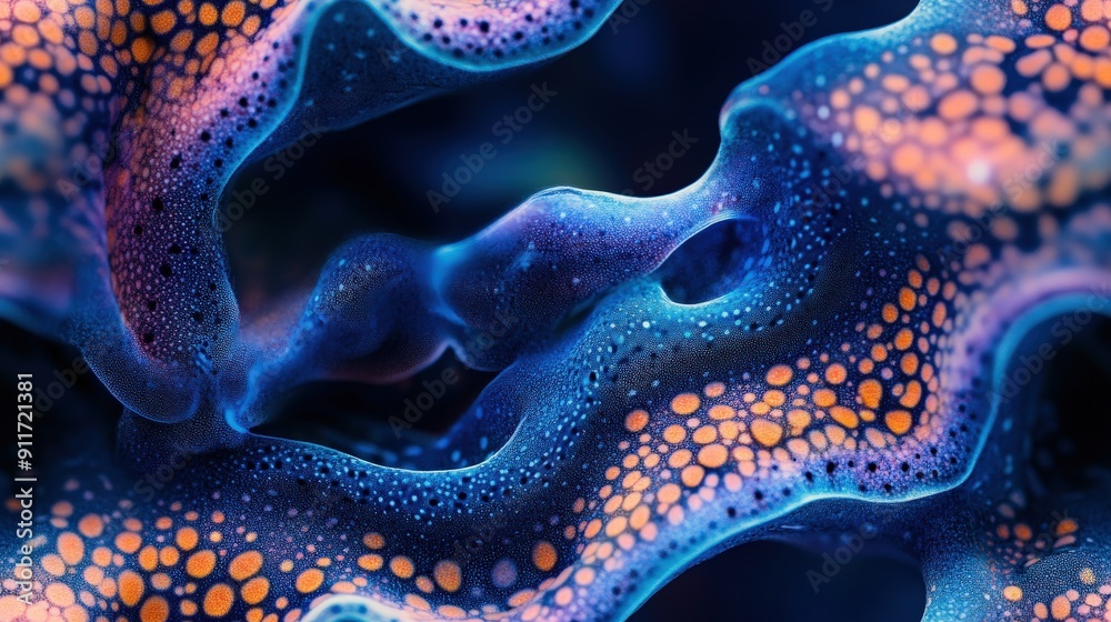 High-resolution close-up of deep sea creature skin, featuring a ...