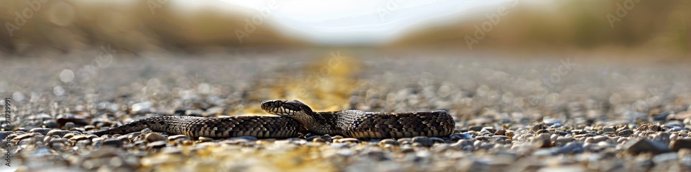 Balkan Snake Serpent on the Road as a Lifeless Form Aversion to Snakes ...