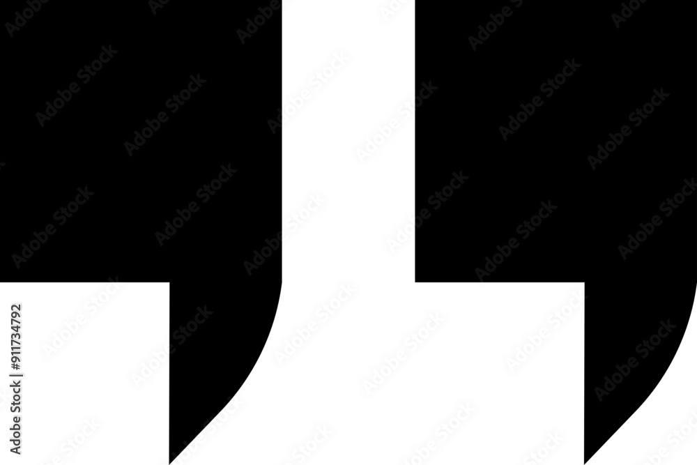 Quote commas icon in flat. Quotation sign isolated on transparent ...