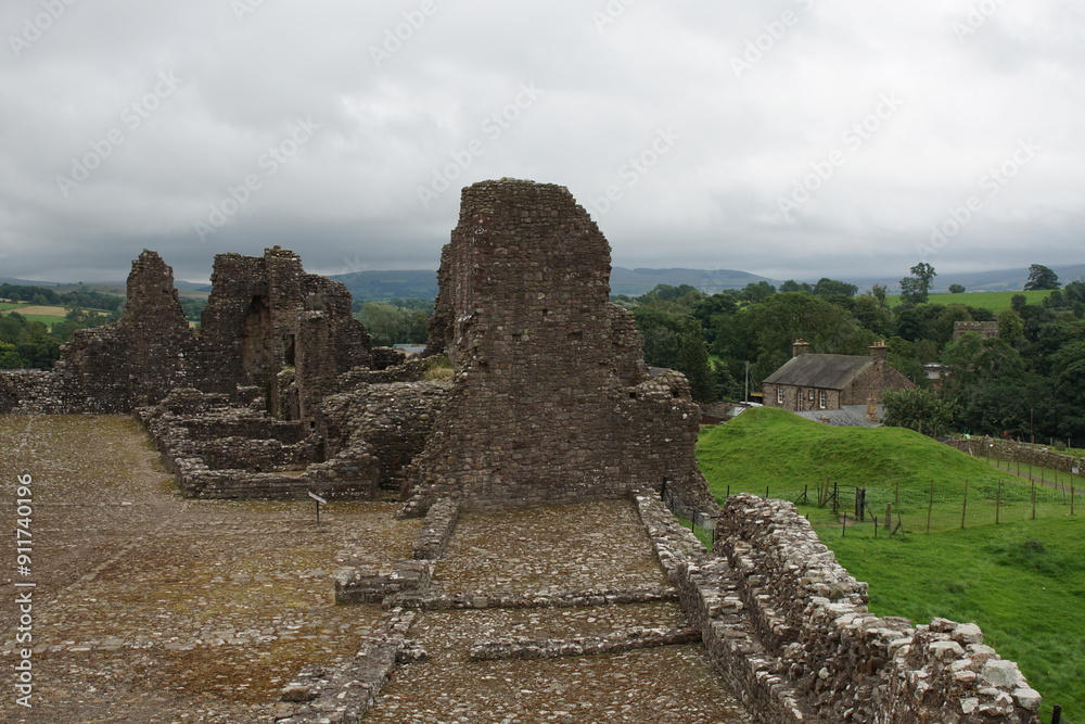 Brough Castle is a ruined castle in the village of Brough in Cumbria ...