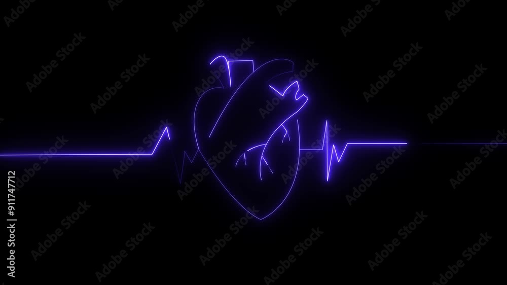 illustration of the human heart and cylindrical veins. Human anatomy ...