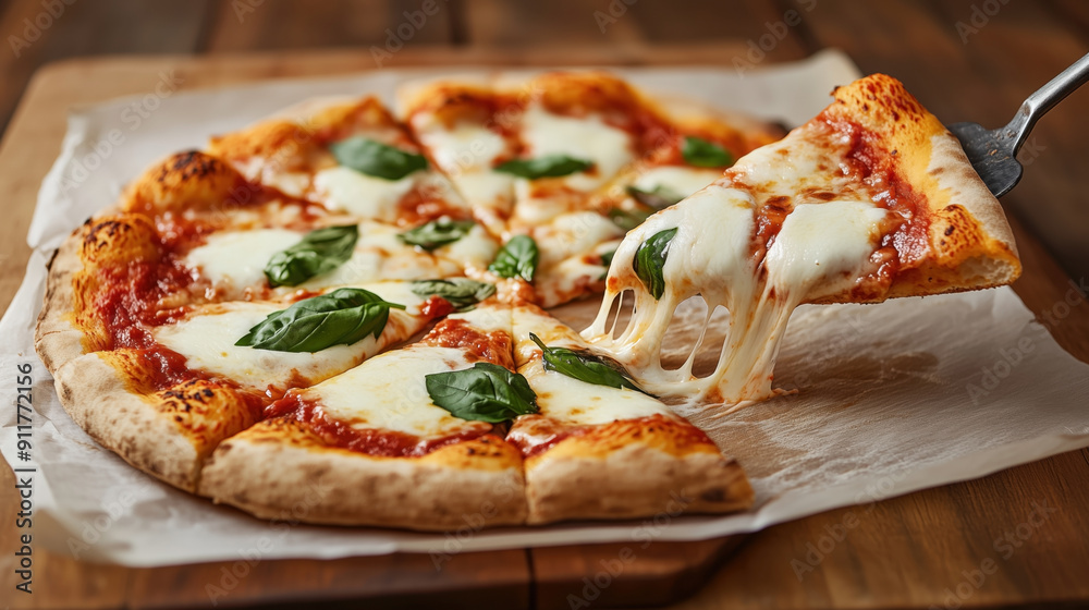 Traditional Italian food Pizza Margherita with mozzarella, tomato sauce ...