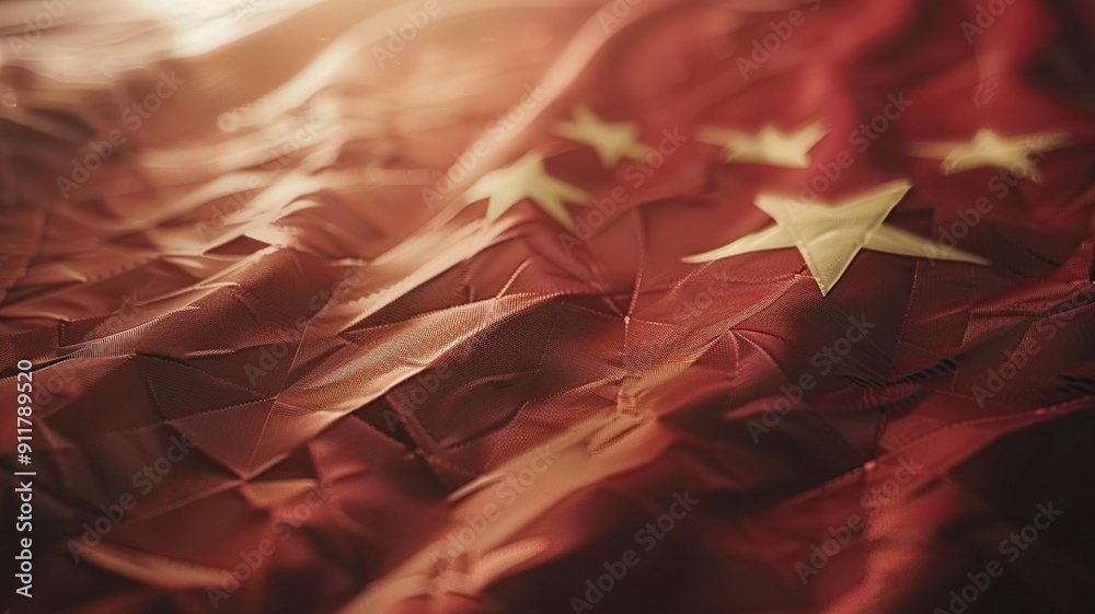 This creative interpretation of the Chinese flag features a vibrant red ...