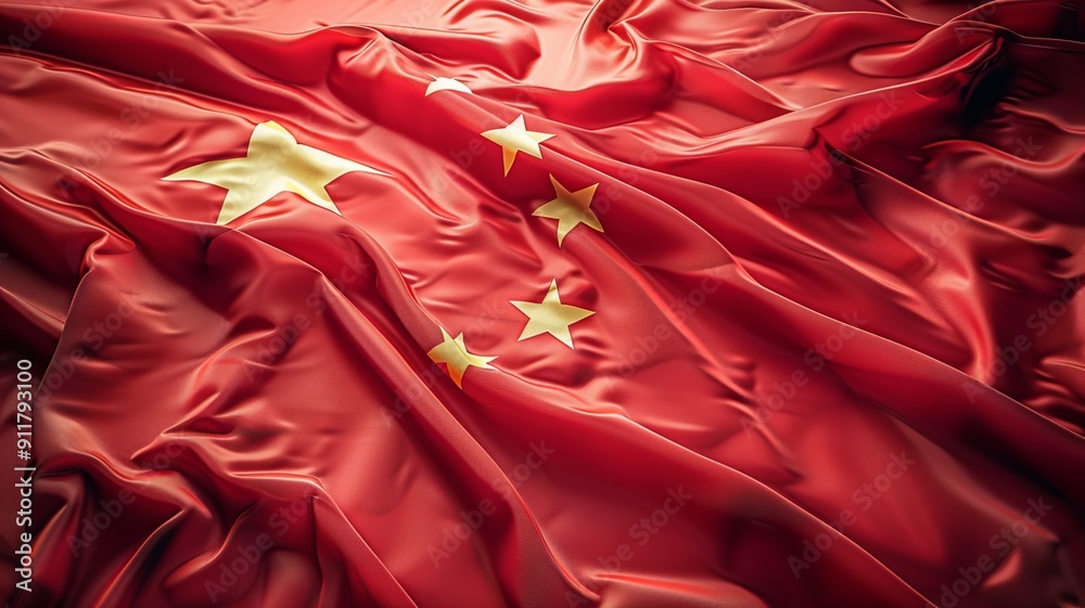 This creative interpretation of the Chinese flag features a vibrant red ...