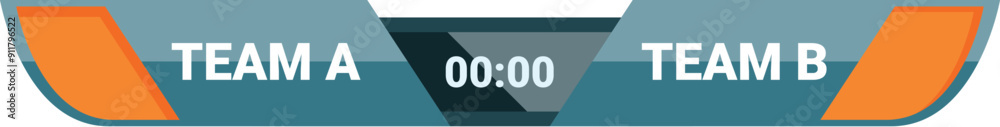 Digital scoreboard is showing the time elapsed and team names, perfect ...