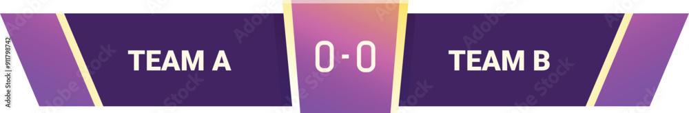 Scoreboard is displaying the names of two teams competing against each ...