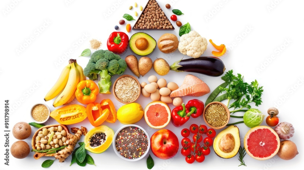 Healthy Food Pyramid Stock Illustration | Adobe Stock