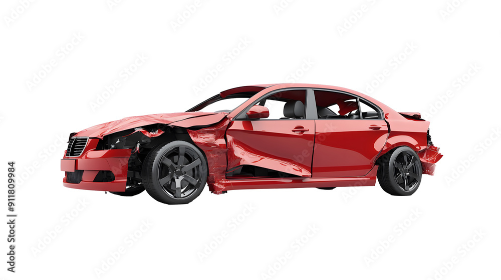 Car crash, car get damaged by accident on the road. damaged cars after ...