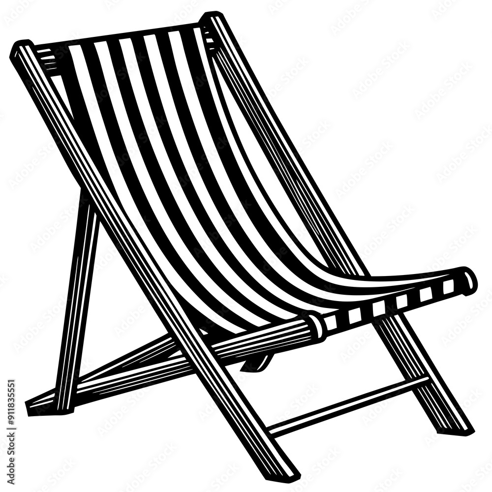 Beach Chair Summer Vector Illustration Logo Icon Clipart Design