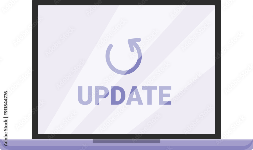 Laptop is showing an update system software progressing with a loading ...